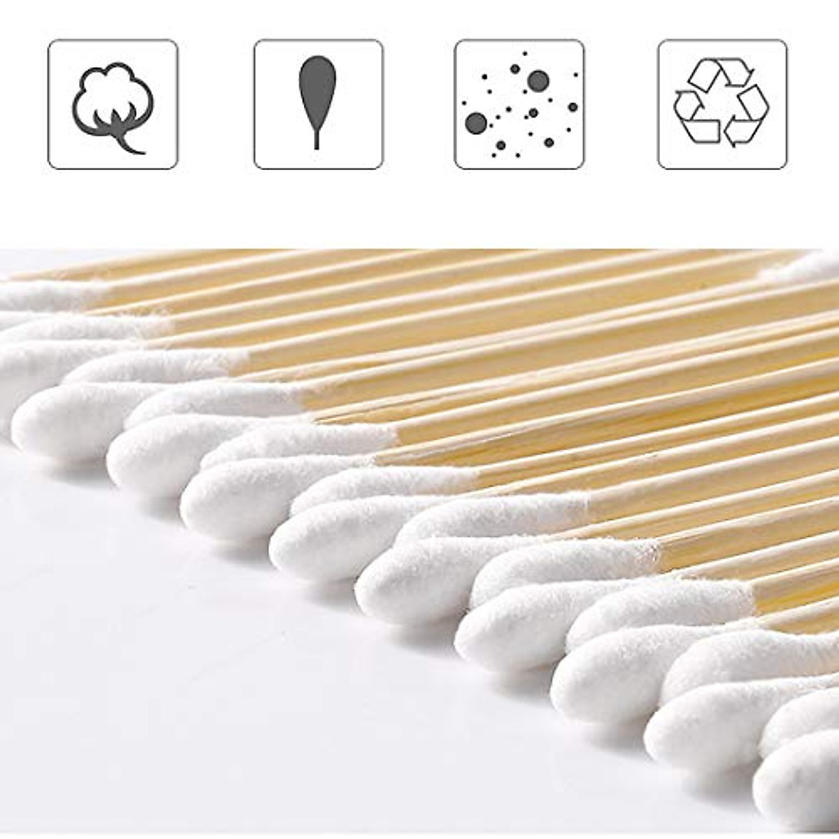 Cotton Swabs 2000ct(20 Pack),Double-Tipped Cotton Buds,Cotton Swabs with Wooden Sticks,Cotton Swabs for Ears,Makeup,Daily Cleaning