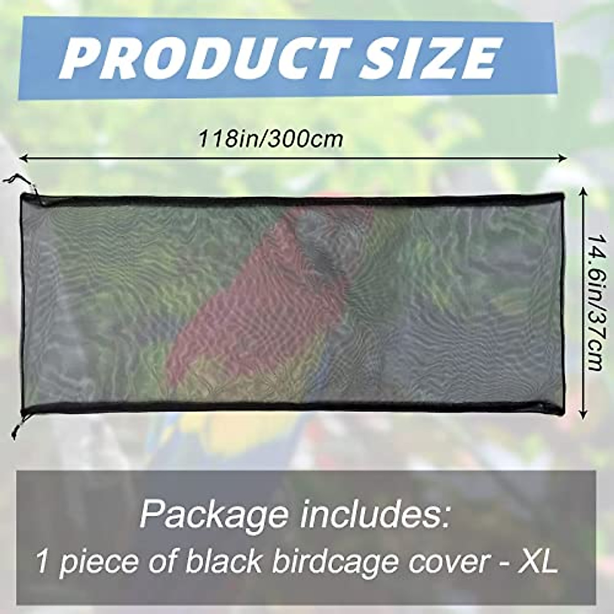 KFPPLXQ Bird Cage Netting Seed Catcher - Adjustable Bird Cage Skirt Seed Catcher, Large Soft Breathable Mesh Bird Seed Catcher for Indoor Round Square Cage