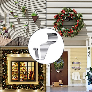 Heavy-Duty Stainless Steel Siding Hooks,20 Pack Vinyl Siding Hooks Hanger,No Hole Siding Hanging Hanger for Hanging on Patio,Vinyl Siding Clips Applicable to Outdoor or Holiday Decoration