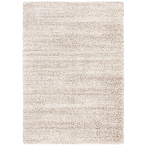SAFAVIEH Hudson Shag Collection Area Rug - 9' x 12', Ivory & Beige, Modern Abstract Design, Non-Shedding & Easy Care, 2-inch Thick Ideal for High Traffic Areas in Living Room, Bedroom (SGH295C)