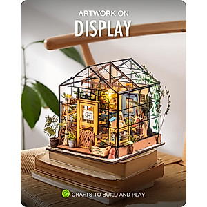 Rolife DIY Miniature House Kit Greenhouse, Tiny for Adults to Build, Mini House Making Kit with Furnitures, Halloween/Christmas Decorations/Gifts for Family and Friends (Cathy's Greenhouse)