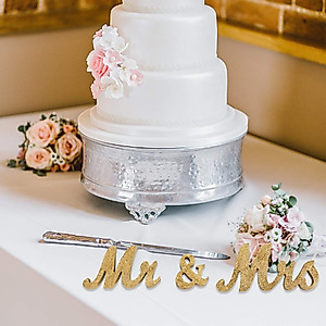 senover Mr and Mrs Sign Wedding Sweetheart Table Decorations,Mr and Mrs Letters Decorative Letters for Wedding Photo Props Party Banner Decoration，Wedding Shower Gift (Gold Glitter)