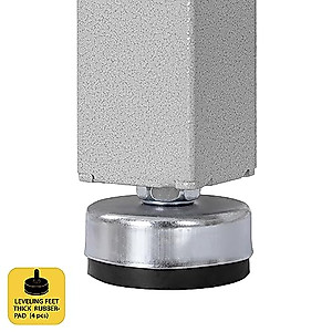 Seville Classics UltraHD Heavy Duty Workbench Table w/Solid Wood Top, 1000 lbs. Weight Capacity Workstation for Garage, Warehouse, Workshop, Granite, 60" W x 24" D x 28.5" to 42" H Desktop