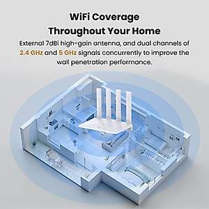 ZTE Ax3000 Pro WiFi 6 Router – Dual Band Router for Wireless Internet, Speed up to 3 Gbps, Supports Guest WiFi, Parental Controls, QoS, NFC Connection, Router with Large Coverage for Gaming Streaming
