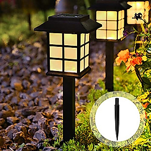 Replacement Lights Stakes Ground Spikes Solar Torch Light Stakes Replacement Garden Spikes Stake Outdoor Led Landscape Decoration for Garden Pathway Lights Black 20pcs Lawn Light