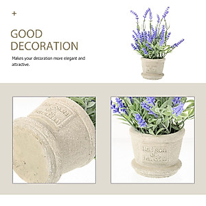 BESPORTBLE Artificial Potted Lavender Plant, Purple, 8.7 x 3.1 x 3.1 inches, Plastic, 1 Count, Indoor Use, Decoration, Party, Office, Wedding, All Seasons