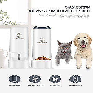 2-in-1 Automatic Food&Water Dispenser for Small Dogs, 2.1kg Gravity Food Dispenser 3.8L Waterer Set Travel Puppy Smart Feeder Self-Dispensing Water Feeder&Food Container for Cat and Small Medium Dog