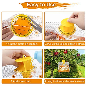 8 Pack Disposable Wasp Traps Outdoor Hanging Yellow Jacket Trap Carpenter Bee Traps for Outside Wasp and Hornet Traps Catcher Killer for Fly, Insects and Bug Outdoor Hanging Bag