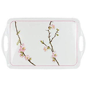 Reston Lloyd Rectangular Melamine Serving/Ottoman Tray, Cherry Blossom