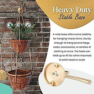 Gold Towel Hook 2 Pcs- Decorative Brass Wall Hook for Robe, Coats, Hat, Large and Small Bathroom Accessories - Single Gold Wall Hook - Gold Coat Hooks Includes Metal Hanging Hardware