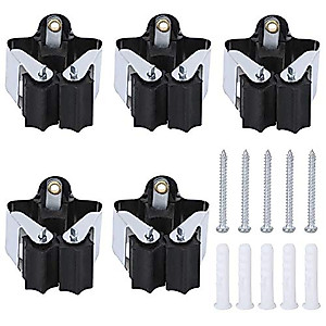 Walfront Metal + Resin Storage Clip Hardware Tool Multifunction Wall Mount Garage Holder for Mop/Broom/Hanger, Reducers And Posts