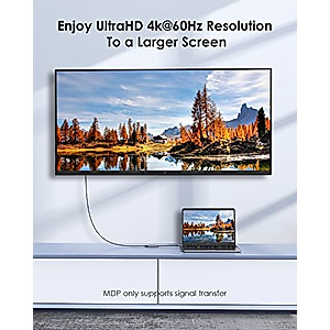 LENTION 4K@60Hz USB C to Mini DisplayPort Adapter,USB C Compatible 2023-2016 MacBook Pro,New iPad/Surface/Mac Air,Mini DP Connect Aging Apple Cinema Display,iMac, and More(CU609)