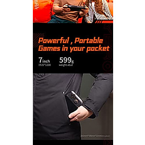 QUJUSO OnexPlayer Mini Pro 7" Handheld Game Console Portable PC Mini Laptop UMPC Win 11 AMD Ryzen 7 6800U 16GB LPDDR4 RAM/512GB NVMe M.2 SSD 1920 *1200 Display Screen(Black)