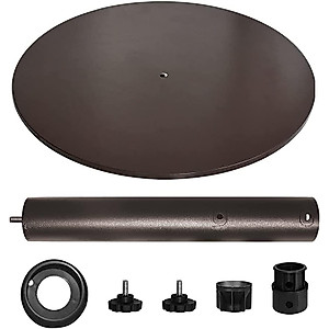 EliteShade USA Up to 140 lbs Round Umbrella Base Steel Plate Stand Market Patio Outdoor Heavy Duty Umbrella Holder, Bonus 18" Round Weight Sand Bag (Sand is not Included), Reddish-Brown