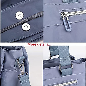 Lavogel Triple Compartment Tote Shoulder Bag Nylon Crossbody Purse For Women Lightweight Purses and Handbags (Black)