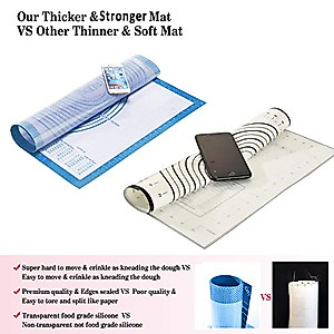 Nonstick Silicone Pastry Mat Extra Large with Measurements 28''By 20'' for Silicone Baking Mat, Counter Mat, Dough Rolling Mat,Fondant/Pie Crust Mat By Folksy Super Kitchen (20×28, Blue)