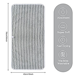KinHwa Microfiber Hand Towels for Bathroom Super Soft Hand Towel Absorbent Striped Bathroom Hand Towels for Spa Face Gym Sports 16inch x 30inch 4 Pack Greyish-Green