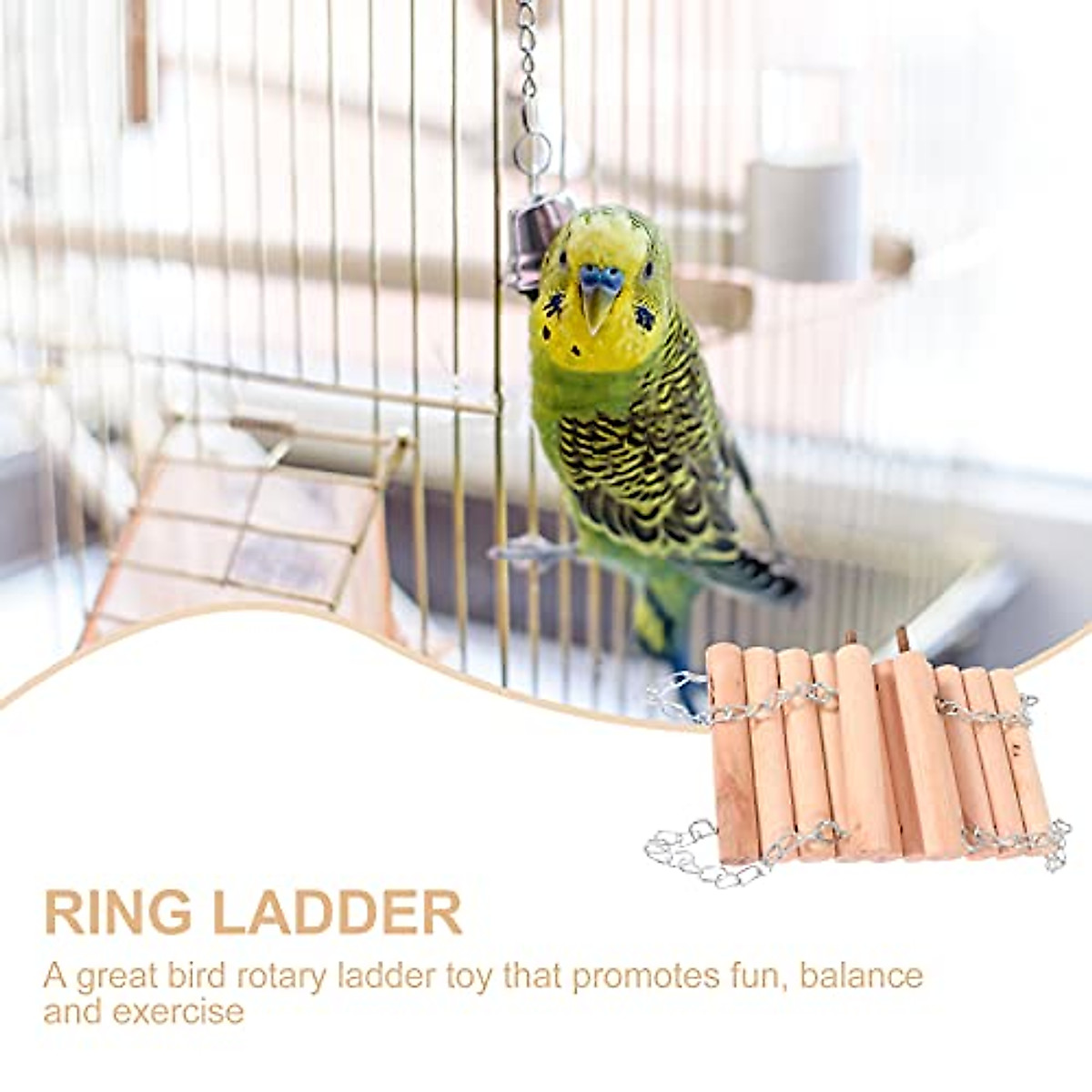 PATKAW Parakeet Toys Parakeet Toys Parrot Toys of 2 Bird Swing Toys Parrot Swing Toys Bird Perch Stand Bird Chewing Toys Wooden Parrot Chewing Parakeet Toys Parrot Toys Parrot Toys