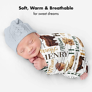 VibeCustom Personalized Cow Baby Blanket, Cow Print Baby Blanket, Receiving Baby Blanket Boy, Baby Blanket with Name, Baby Boy Swaddle Blanket, Sherpa Baby Blanket, Fleece Baby Blanket