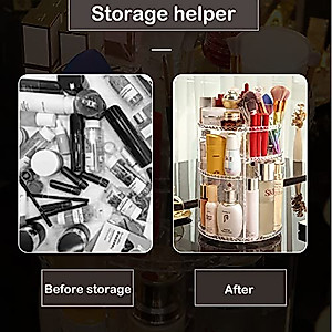 COMODID Makeup Organizer, 360 Degree Rotating Adjustable Cosmetic Storage Display Case with 8 Layers Large Capacity, Crystal Clear