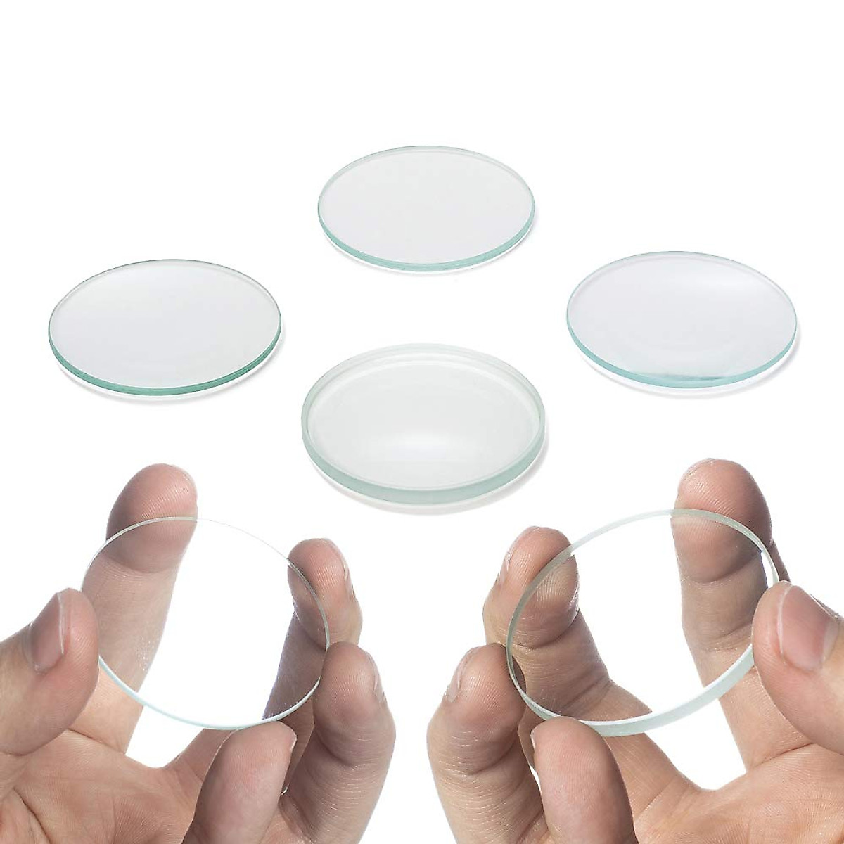 Amlong Crystal Premium Optical Glass Double Convex and Concave Lens Set, 50mm Diameter, 3 Double Convex (20, 30, 50cm FL) and 3 Double Concave (20, 30, 50cm FL), 6 Piece Set