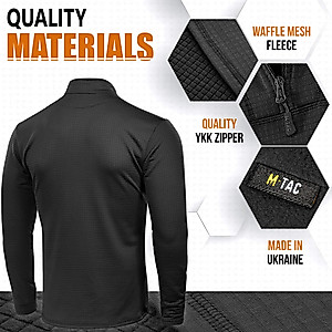 M-Tac Thermal Underwear for Men Fleece Lined Compression Shirt Delta Level 2 (Black, M)