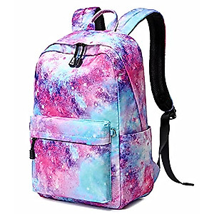 Ecodudo Cute Lightweight Galaxy Backpacks Girls School Bags Kids Bookbags (Galaxy Pink)
