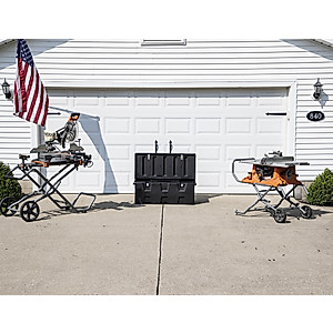 Buyers Products 1712240 Black Poly All-Purpose Storage Chest w/Hasp & Stainless Steel Hinge, 6.3 cu. ft, Made In The USA, Lightweight Storage, Dent-Resistant, Outdoor Storage Box