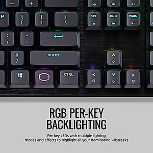 Cooler Master CK552 Full Mechanical Gaming PC Keyboard Gateron Linear Red, Switches, Customizable RGB Illumination, On-The-Fly Controls, Aluminum Top Plate, QWERTY (CK-552-KKGR1-US)