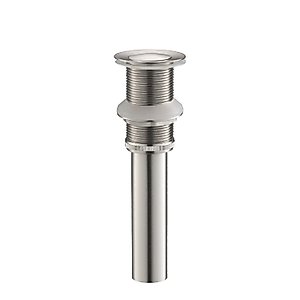 KIBI Bathroom Sink Pop Up Drain Without Overflow (Small Cover) | Lavatory Vanity Drain Stopper (Brushed Nickel) (KPW101)