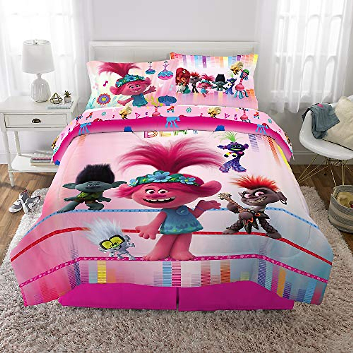 Franco Manufacturing Trolls World Tour 4 Piece Full Size Microfiber Sheet Set