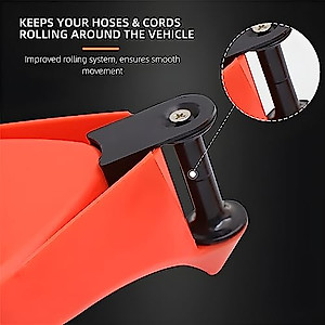 zipelo Car Hose Guide, 4 Pcs Tire Hose Roller Prevents Snagging Under Tire, Car Detailing Tire Hose Guide Roller to Avoid Stuck, Wire Cable Guide Washing Tool, Universal Car Accessories (Red)