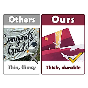 Bunny Chorus Graduation Banner, Extra Large 71" x 40" Maroon Photo Backdrop, Class of 2022 Graduation Party Supplies, Congrats Grad Banner, Graduation Party Decorations 2022