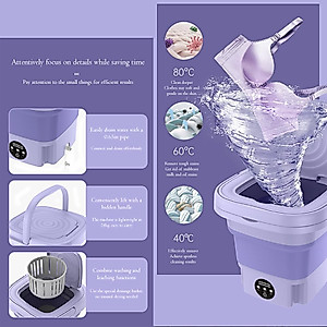 Portable Washing Machine-Mini Washing Machine Foldable-Portable Washer Machine-WATERPROOF Laundry Bag -8L Capacity for Clothes, Socks-Perfect for Travel-Apartments, Dorms-Mini Washing Machine-(Purple)