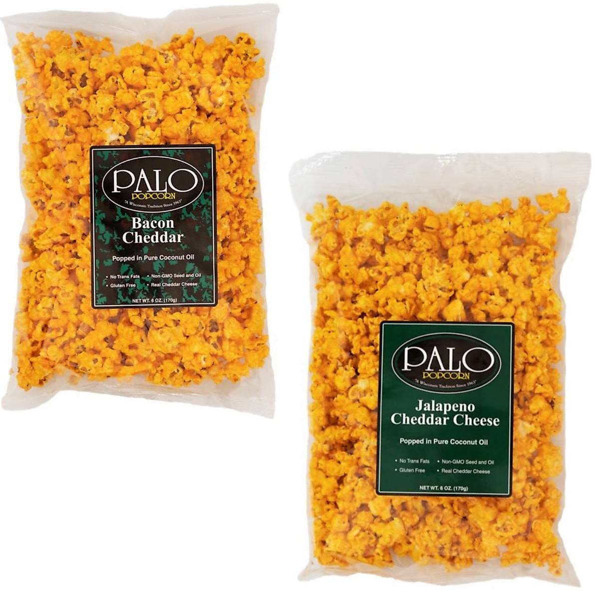 Palo Popcorn Gourmet Cheddar Cheese Popcorn Snacks, Gluten Free, Pick 6 Custom Variety Pack, 5.0-7.0 ounce bags (Pack of 6)