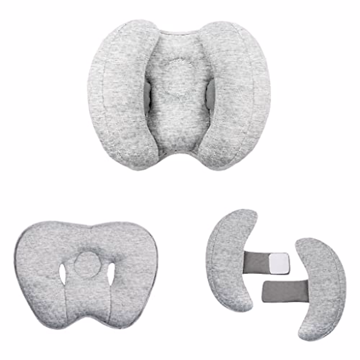 Blublu Park Baby 2 in 1 Travel Cushion, Banana Shape Baby Neck Head Support Travel Pillow Stroller Insert Cushion for Kids, Toddler, Gray