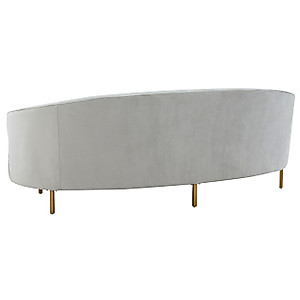 SAFAVIEH Couture Collection Primrose Light Grey Velvet/Gold Curved Sofa (Fully Assembled)