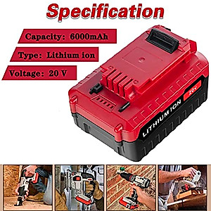 2Pack PCC685L 6.0Ah 20V Battery Replacement for Porter Cable 20V MAX Lithium-Ion Battery PCC682L PCC685LP PCC680L PCC681L Cordless Tools Battery