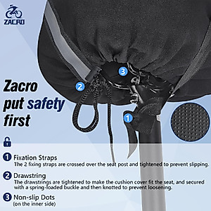 Zacro Bike Seat Cushion, Foam Gel Padded Bike Seat Cover for Men Women, Padding Bicycle Seat Cover Extra Soft Fit for Peloton, Spin Stationary Exercise, Mountain Road Cycling Bike(11x10in)