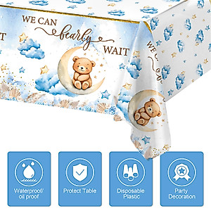 DataMoon We Can Bearly Wait Baby Shower Decorations - Baby Boxes with Letters,Boho Balloons,We Can Bearly Wait Backdrop,Tablecloth for Teddy Bear Baby Shower,Birthday Supplies,Gender Reveal