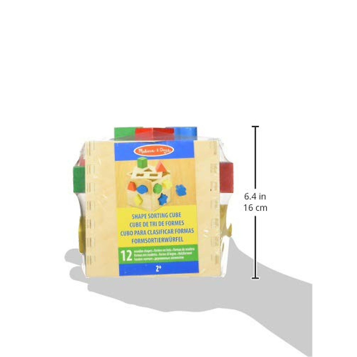 Melissa & Doug Shape Sorting Cube - Classic Wooden Toy With 12 Shapes - Kids Shape Sorter Toys For Toddlers Ages 2+