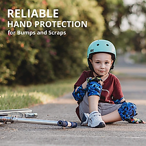 Fingerless Gloves Kids Bike Gloves for Balanced Bike Mountain Bicycle Biking - Fingerless Toddler Kids Cycling Gloves with Extra Protective Cushions - Riding Gloves for Girl Boy