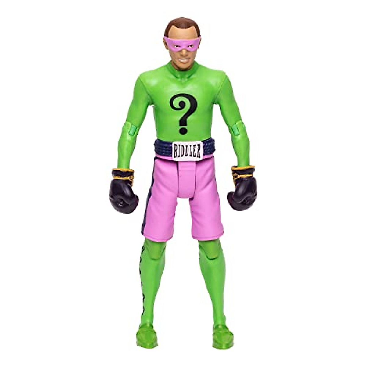 McFarlane Toys, DC Multiverse, 5-inch DC Retro Riddler Boxing Action Figure with Action Word Bubbles, Collectible DC Retro 1960's TV Figure – Ages 12+