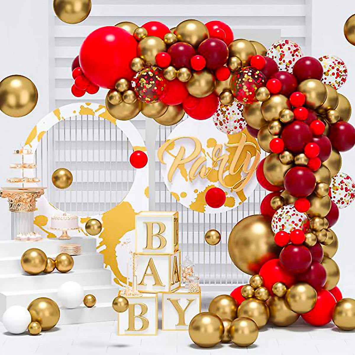 PIGETALE 140pcs Metallic Gold Balloons Different Sizes 18 12 10 5 Inch Golden Latex Balloons Kit for Balloon Garland or Balloon Arch as Birthday Party Graduation Wedding Holiday New Year Decorations