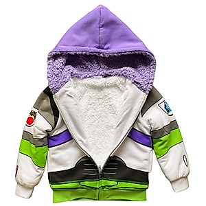 Disney Buzz Lightyear Little Boys Sherpa Fleece Hoodie, 4T, White