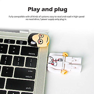 LEIZHAN Cute USB Flash Drive Character Thumb Drive for Kids Students Gift Pendrive (32GB, Doctor in White)