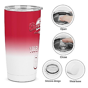 Custom Car Tumbler,Tumblers Stainless Steel 20.8oz,Personalized Baseball Cup,Sports Travel Coffee Mug,Customized Presents Gifts for Mother's Day Friends Fan Players Coach Lovers,Custom Number and Name