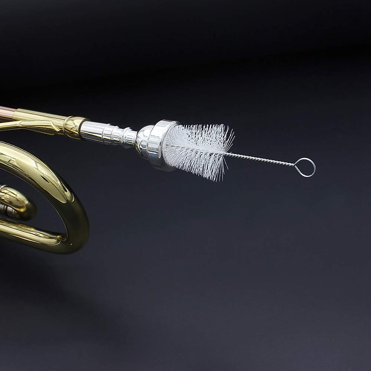 T osuny Trumpet Cleaning Brushes Set Kit, Musical Instrument Maintenance Care Accessory with Metal Handle,3 Kinds of Brushes for Different Cleaning Needing