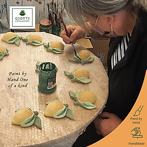 Italian Ceramic dinnerware set - Hand Painted kitchen Dishes sets for 6 - Made in ITALY Tuscany - Italian Pottery dinner plates - Home Decor Lemons Ceramics dishes set - Service For 6