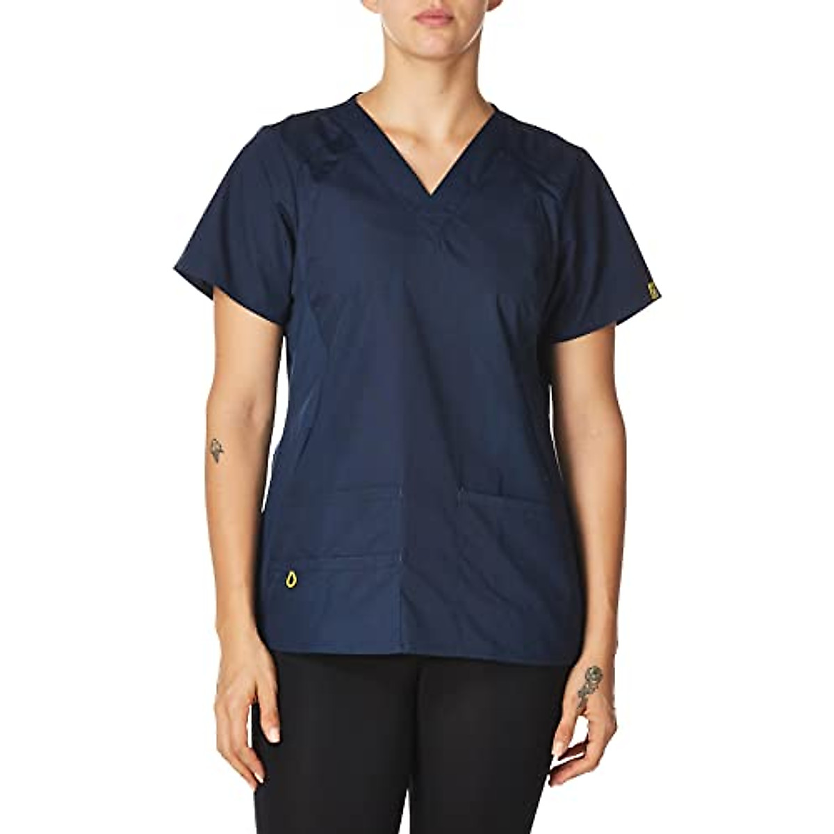 WonderWink Womens Origins Lima Plus Size Women's Top Medical Scrubs Shirt, Navy, XX-Large US